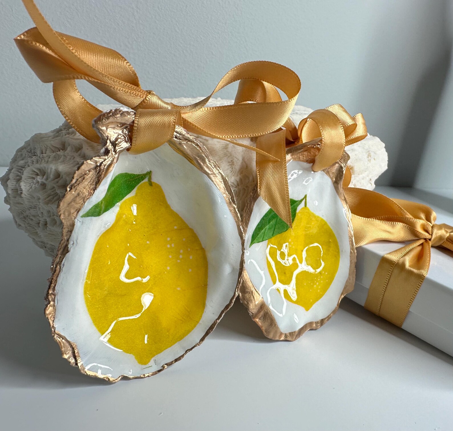 Lemon Shell Oyster Keepsake Gilded Cape Cod Art Lemon Tree for the Cook ...