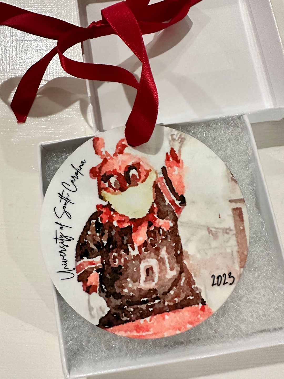 Gamecocks Handmade Ornament Watercolor Decor Hang Tag Collegiate ...