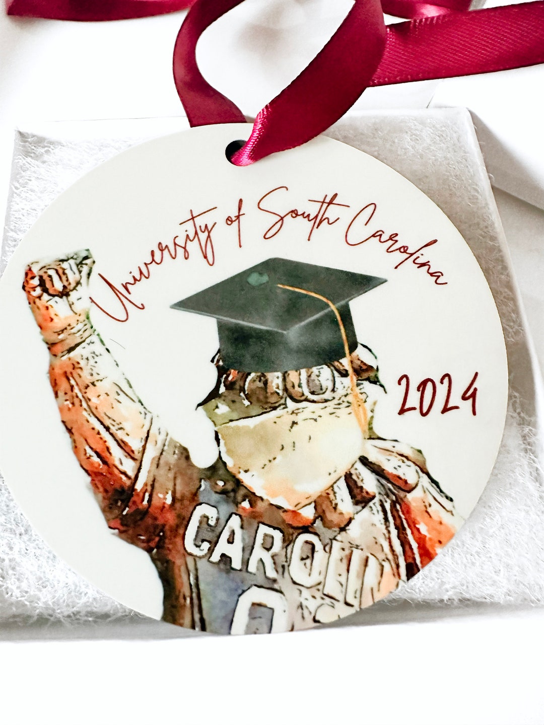 Gamecocks Graduate Any Date Ornament Watercolor Decor Collegiate ...