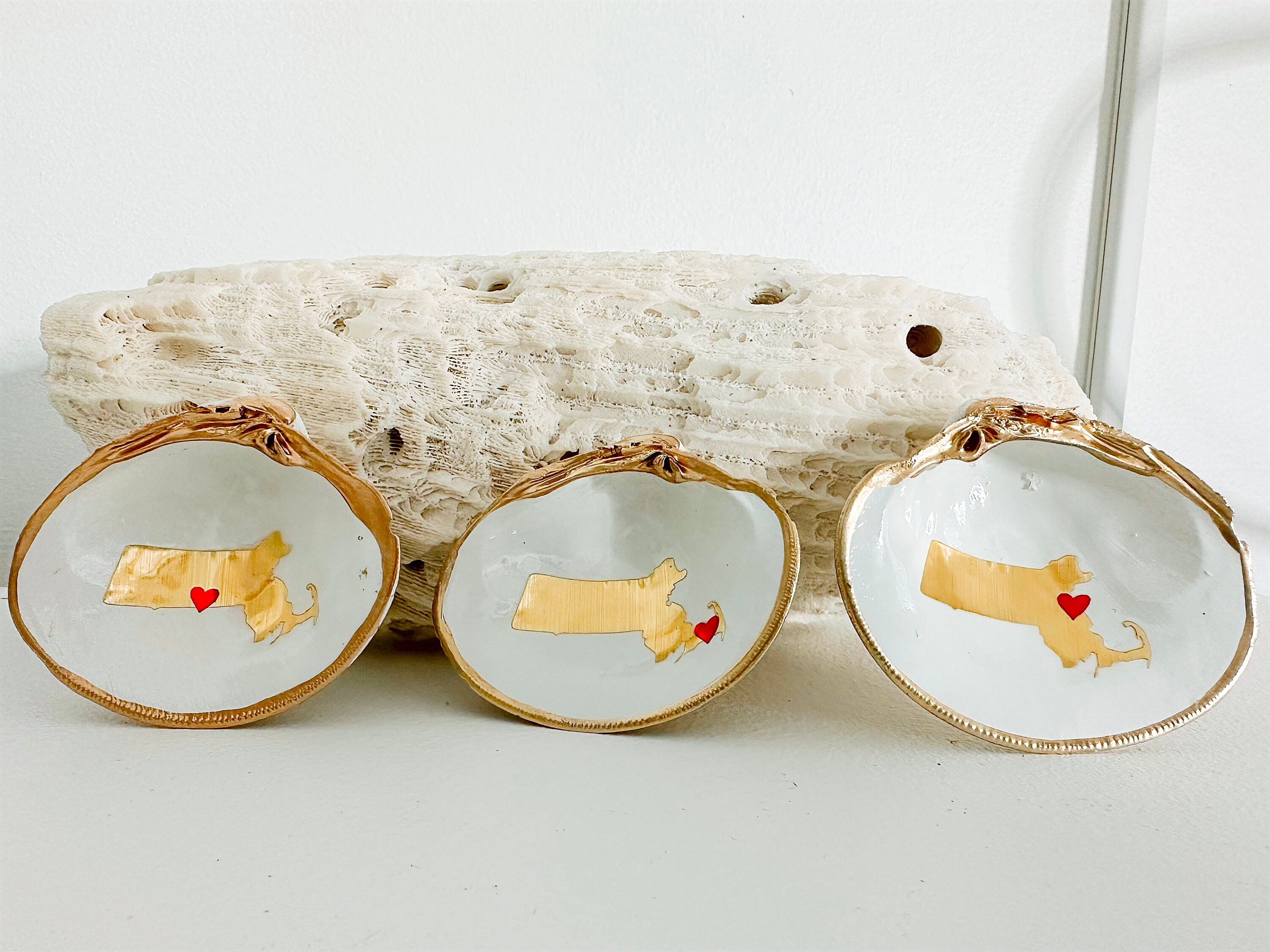 Massachusetts Map Gilded Shell Custom Home Town Moving Gift Out of Town ...