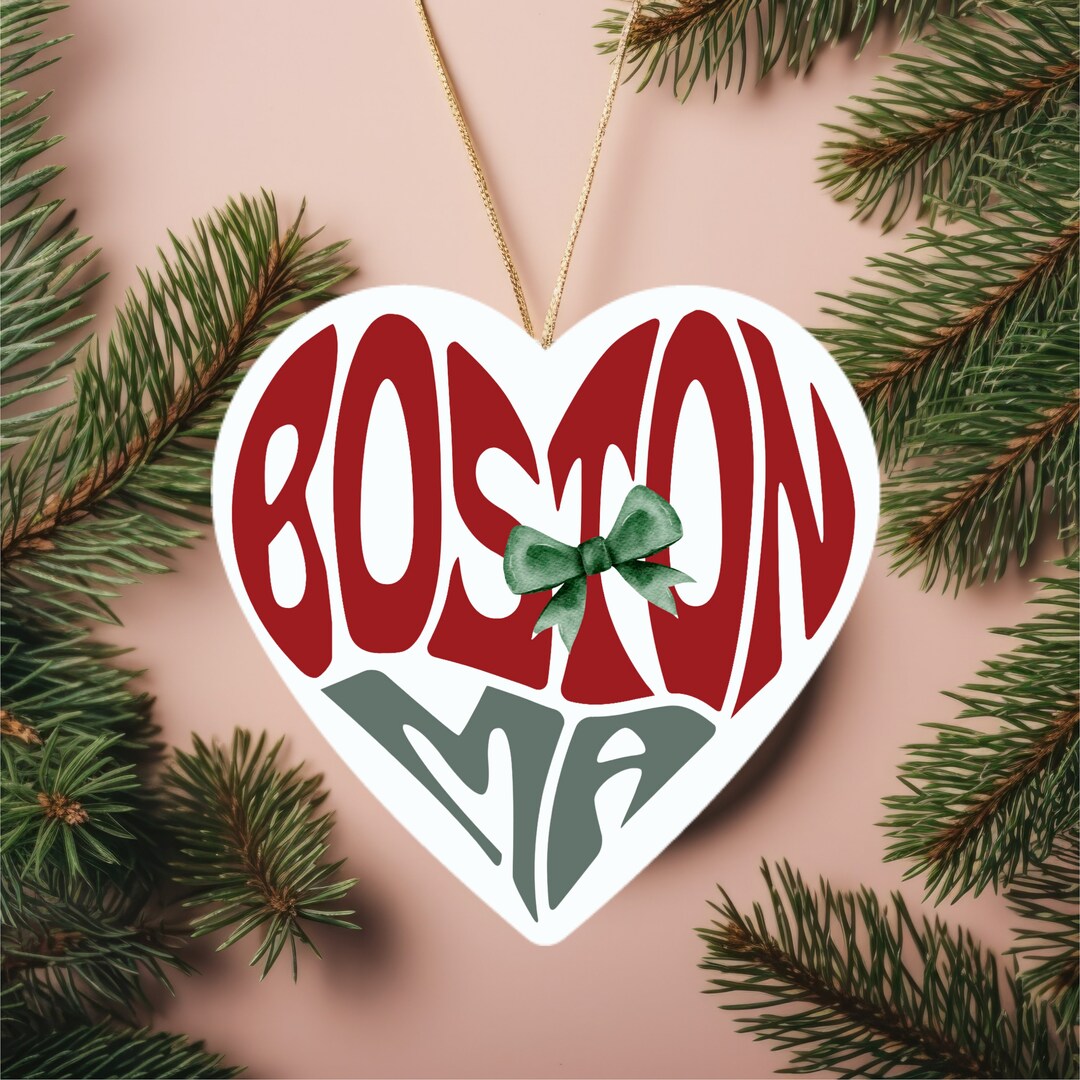 Boston Ornament Car Decor I Love Boston Ma Boston Merch Gift - Etsy