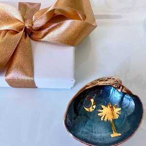 South Carolina Shell Trinket Dish Beach Decor Coastal Shell Palmetto ...