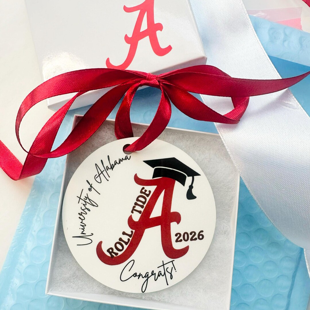 Alabama Roll Tide Graduation Gift Ornament Bama Grad Gift Tag ...