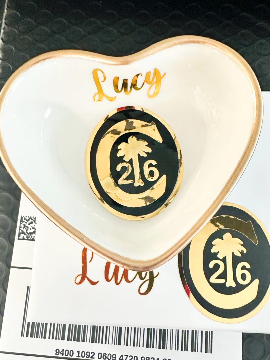 University Custom Trinket Ring Dish Clemson Ring Ceremony Gift Dorm ...