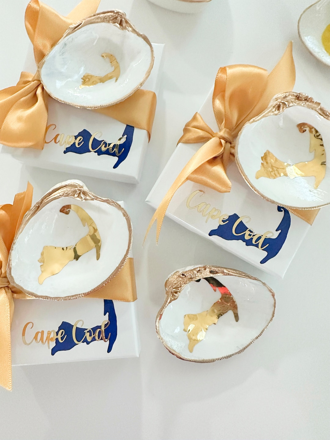 Cape Cod Gilded Quahog Shell With Elegant Gold Logo, Coastal Beach ...