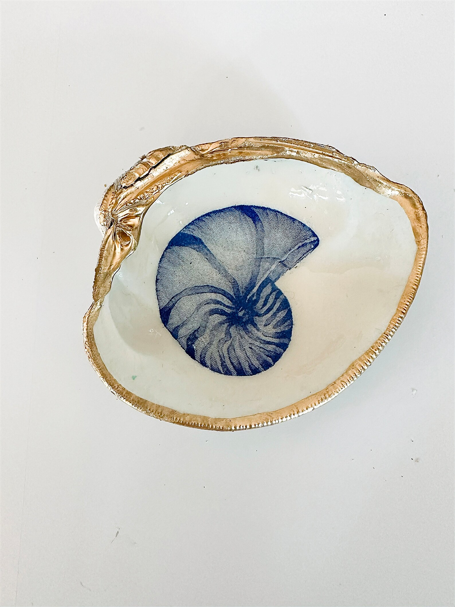 Oyster Shell Trinket Dish Decor Something Blue Mom Gift Wedding Ring ...