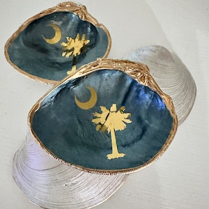 South Carolina Shell Trinket Dish Beach Decor Coastal Shell Palmetto ...