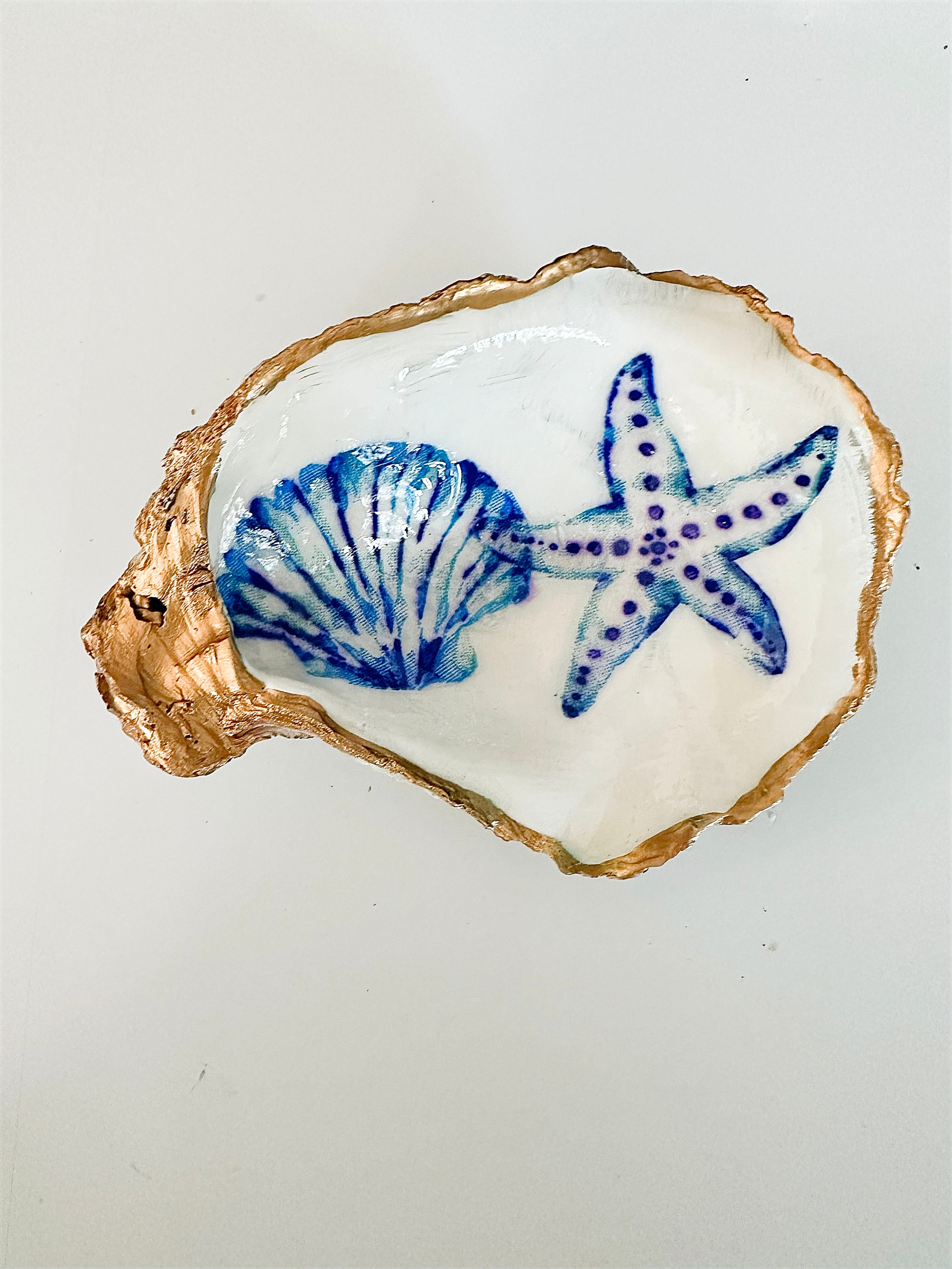 Oyster Shell Trinket Dish Decor Something Blue Mom Gift Wedding Ring ...