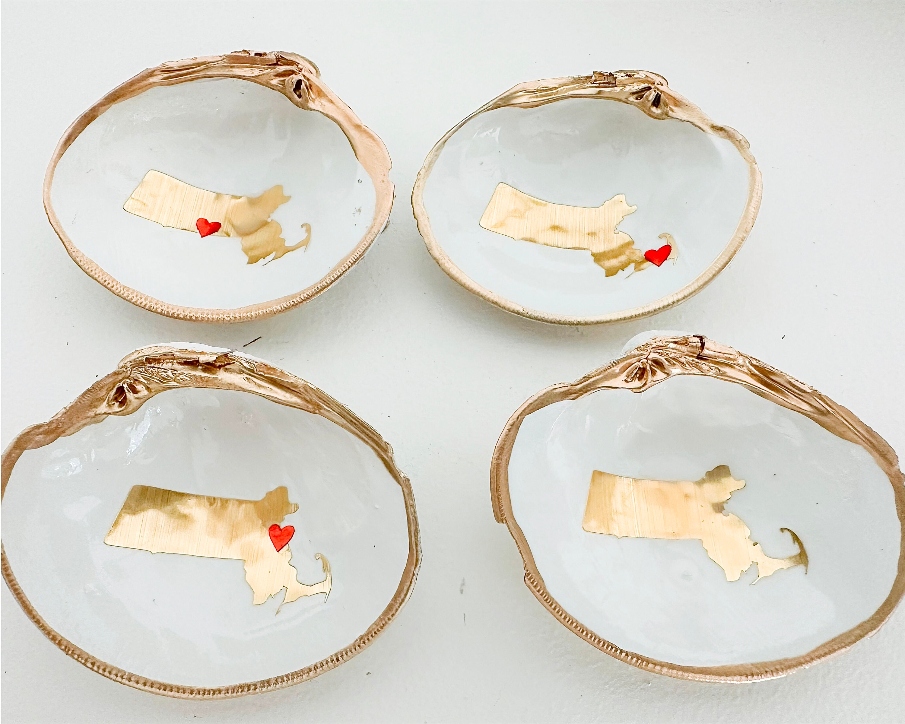 Massachusetts Map Gilded Shell Custom Home Town Moving Gift Out of Town ...