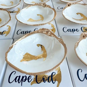 Cape Cod Gilded Quahog Shell With Elegant Gold Logo, Coastal Beach ...