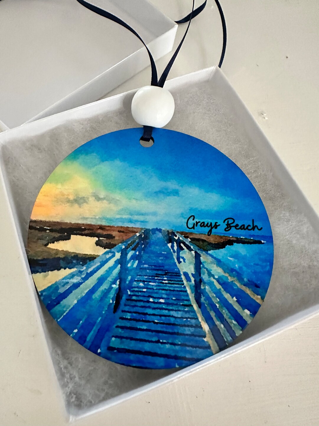 Grays Beach Yarmouth Ma Watercolor Print Ornament Cape Cod Decor Cape ...