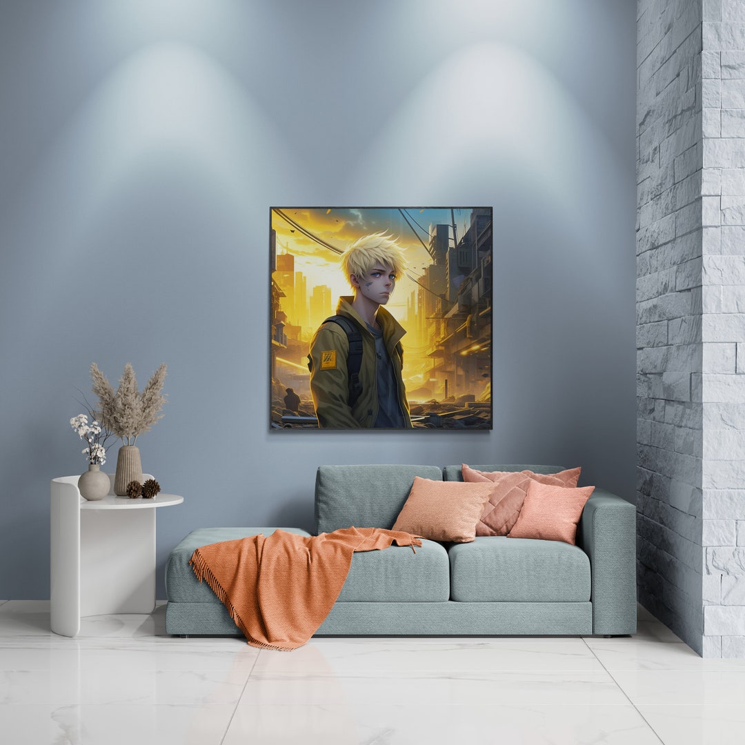ANIME BOY POSTER: Anime Minimalist Wall Art Canvas Gaming - Etsy