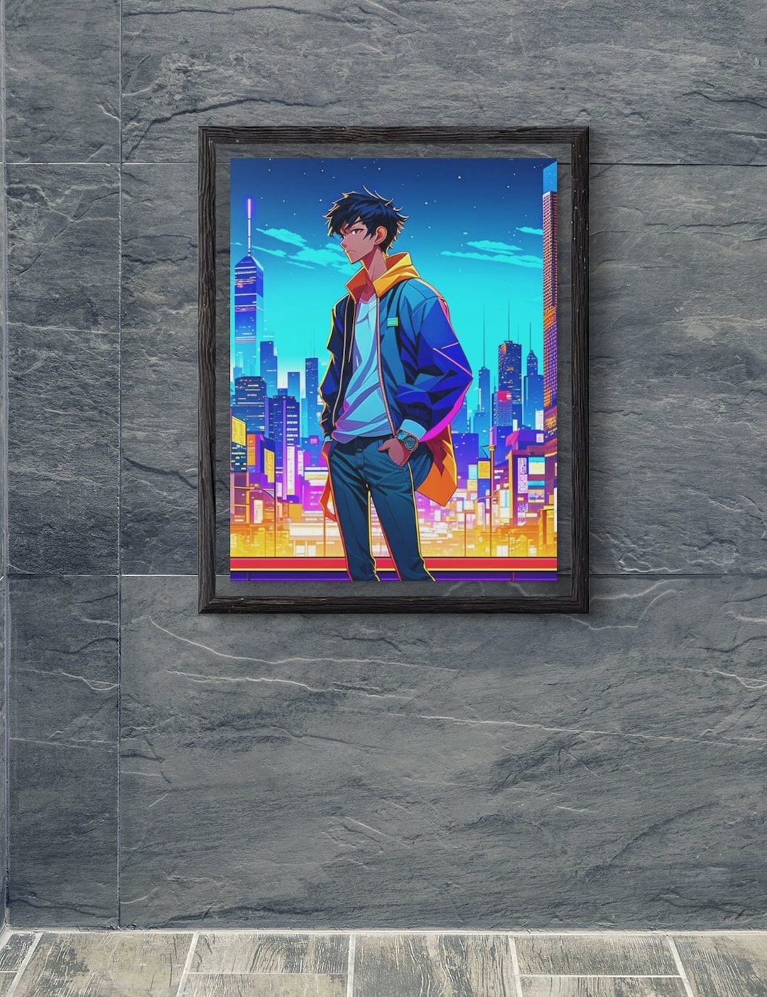 ANIME BOY POSTER: Anime Minimalist Wall Art Print Gaming - Etsy