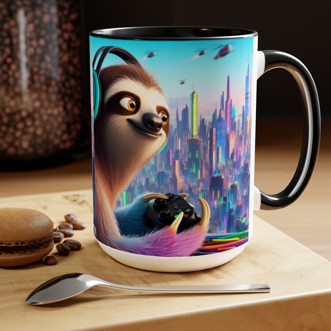 SLOTH MUG : Gaming Mug for Aesthetic Room Decor Sloth Coffee - Etsy