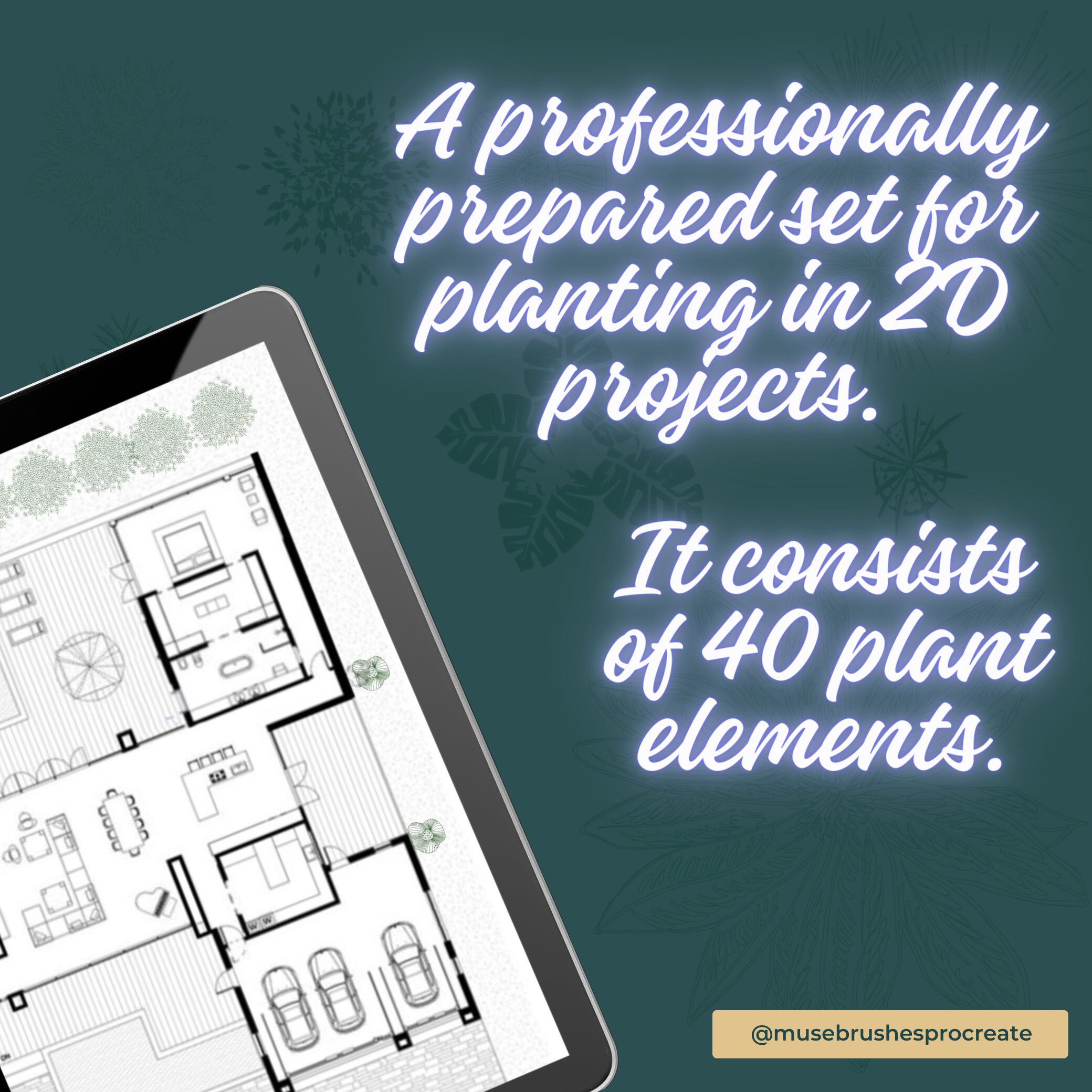 40 Landscape Element Brush Procreate, Procreate Landscape Architecture ...