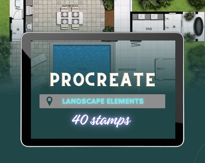40 Landscape Element Brush Procreate, Procreate Landscape Architecture ...