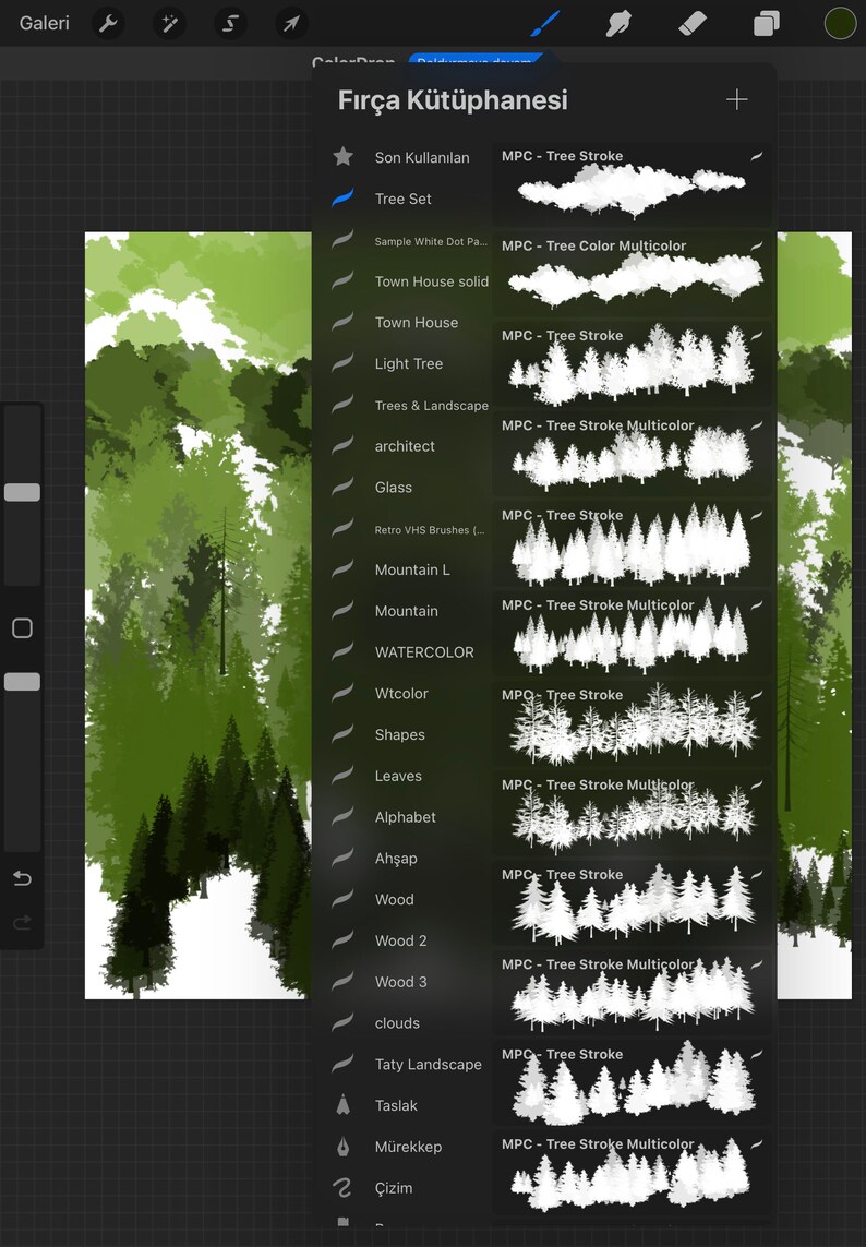 160 Procreate Tree Brushes: Silhouette Stamp Brush Set (digital ...