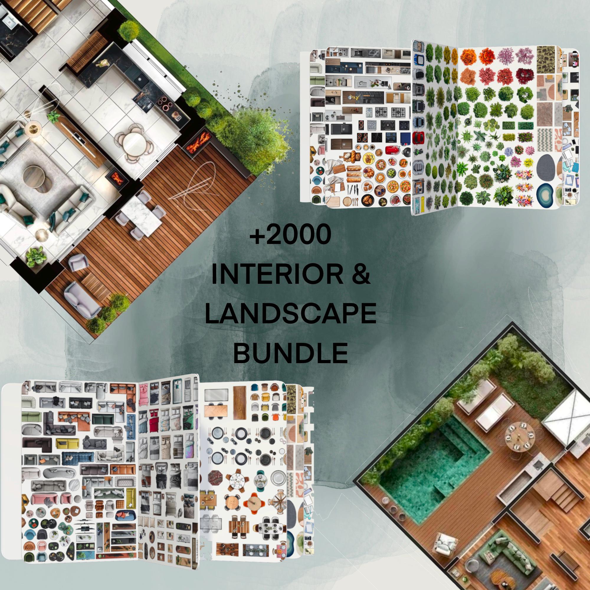 Procreate Landscape Garden & Interior Design CUTOUTS Sketch Blocks ...