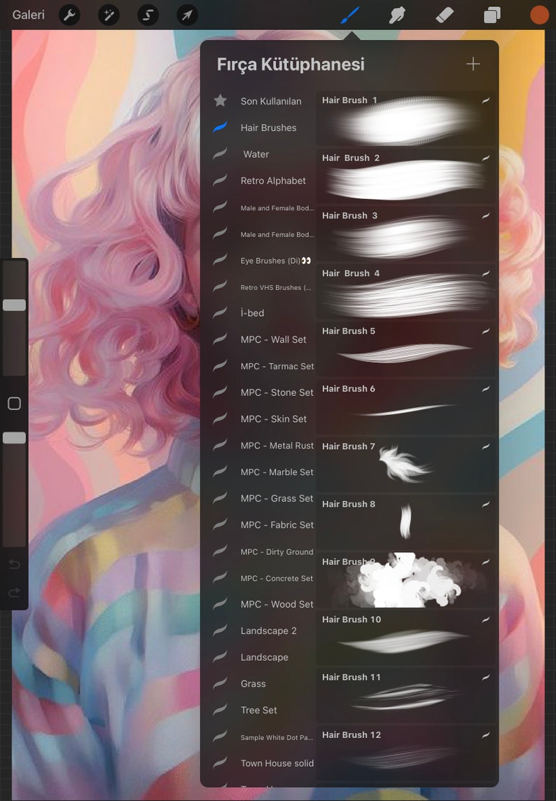 21 Procreate Hair Brushes, Procreate Braids, Procreate Brushes Hair ...