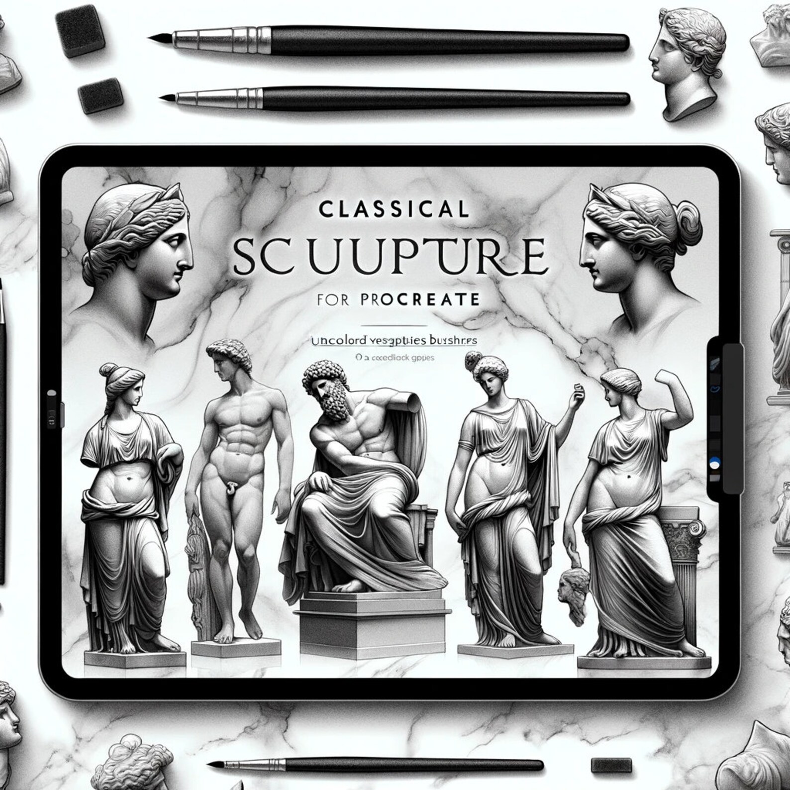 Greek Mythology Procreate Brush Set | Unique Tattoo Stamp Brushes | Digital Art Tattoo Stencil ...