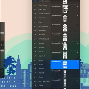 108 Procreate Town Cityscape Stamp Brushes, City Skyline Creator ...