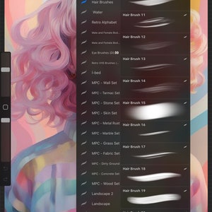 21 Procreate Hair Brushes, Procreate Braids, Procreate Brushes Hair, Curly Hair Procreate Stamps ...