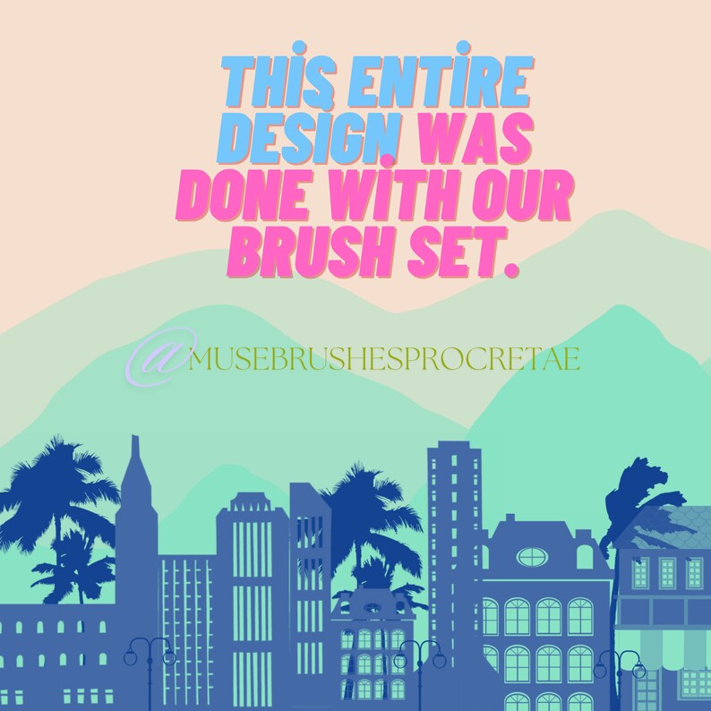 108 Procreate Town Cityscape Stamp Brushes, City Skyline Creator ...