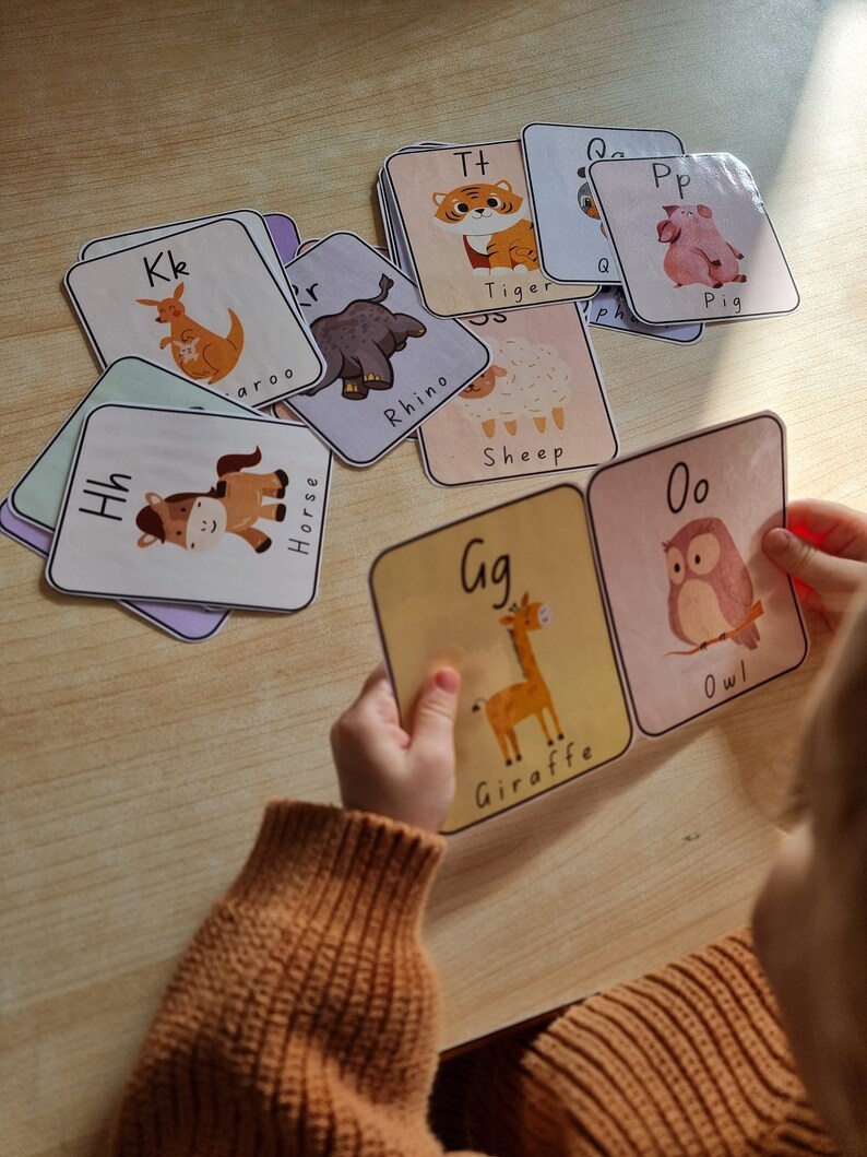 26 Animal Alphabet Flash Card for Preschoolers Pre-school Cards ...