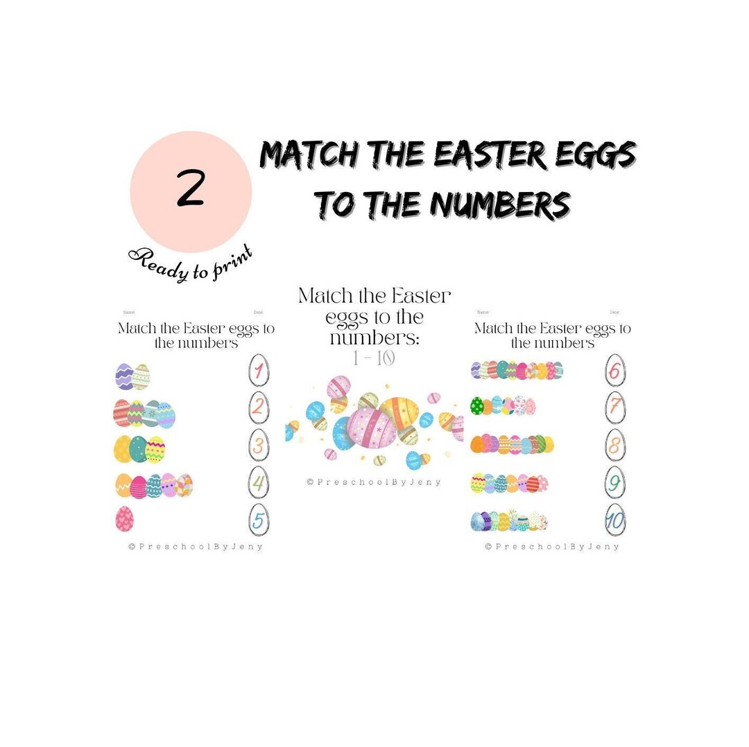 Match the Easter Eggs to the Numbers: 1-10 - Etsy