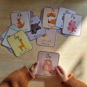 26 Animal Alphabet Flash Card for Preschoolers Pre-school Cards ...