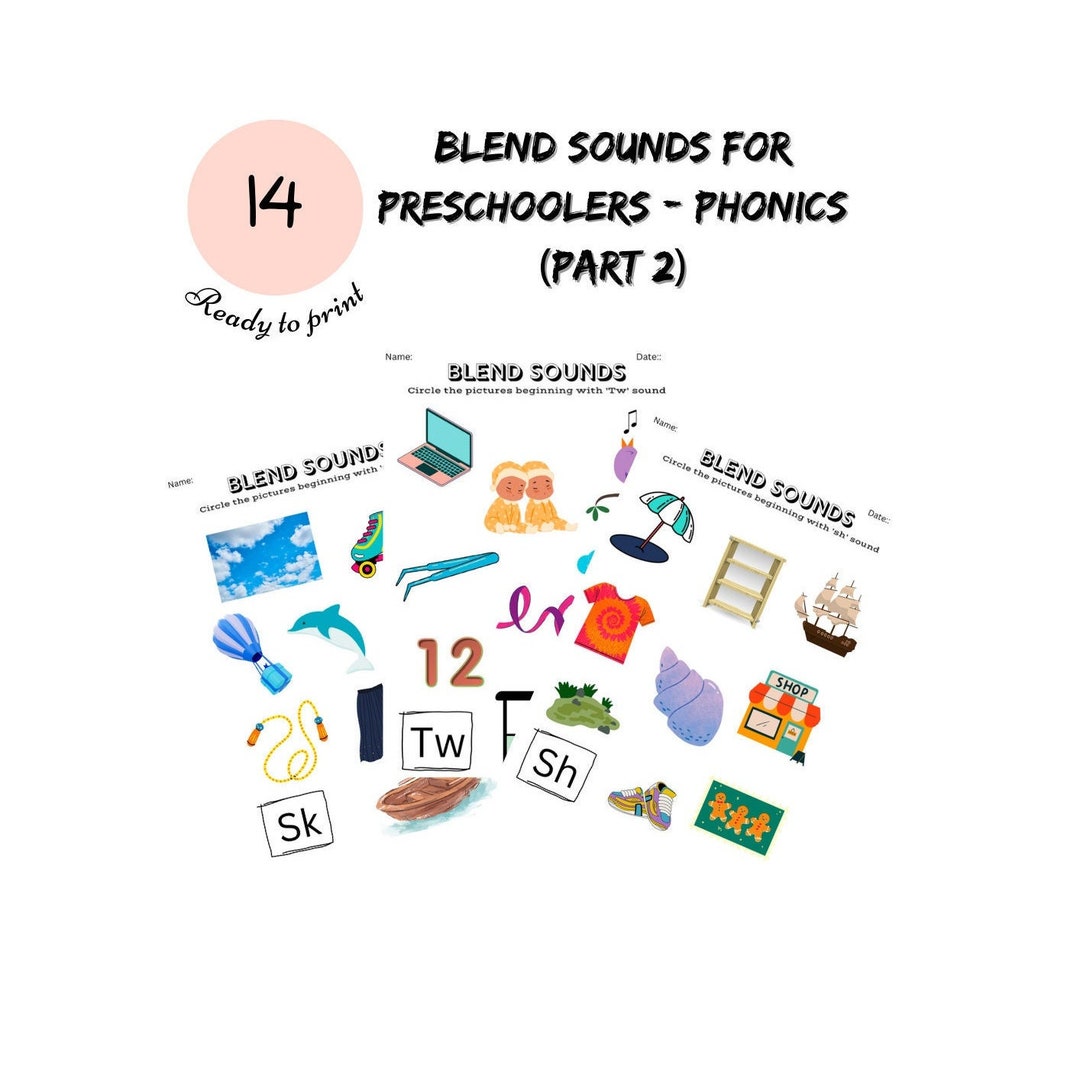 14 Blend Sounds for Preschoolers - Phonics (part 2) - Etsy