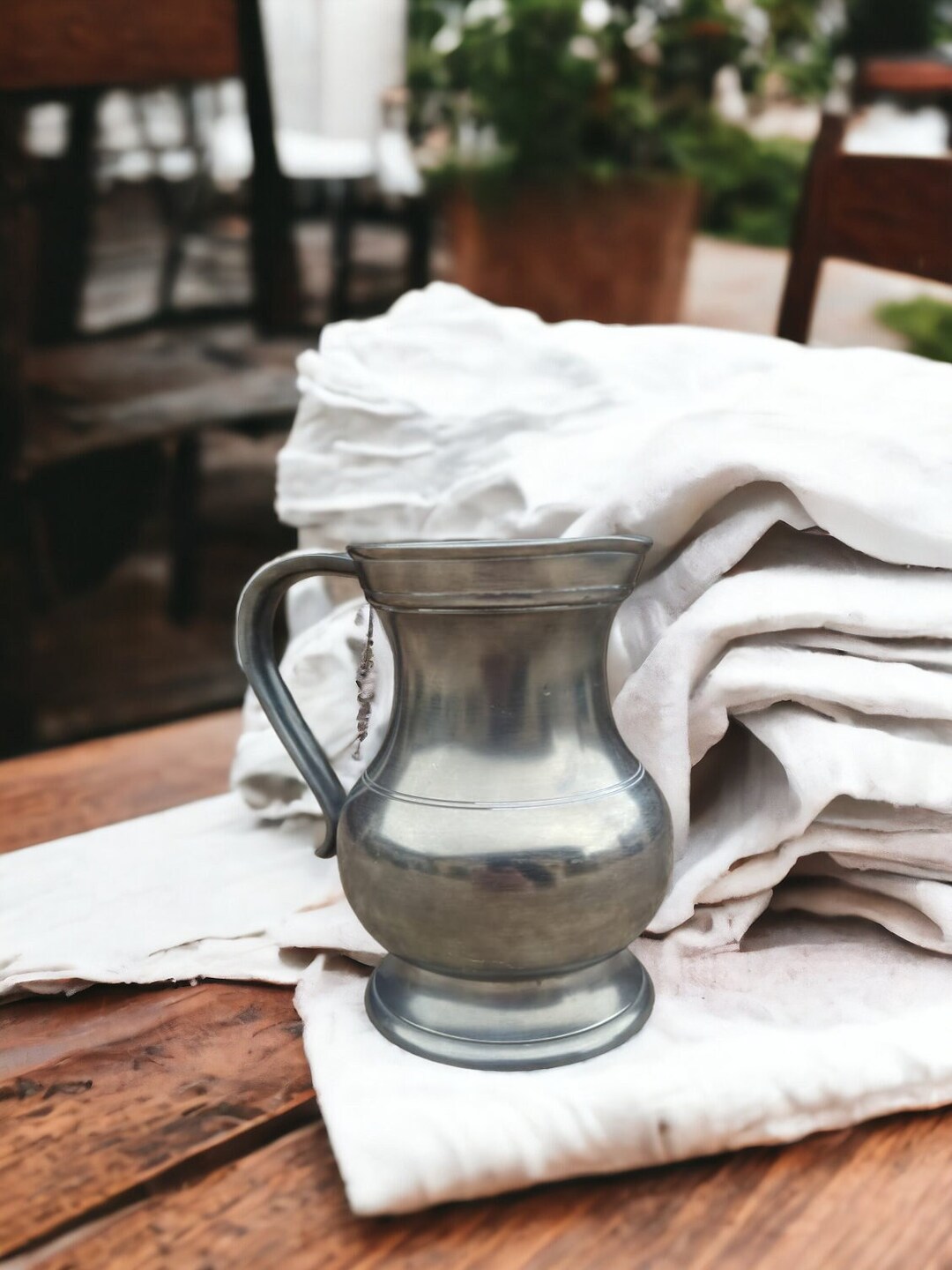 Vintage Pewter Zinn French Country Tin Pitcher - Etsy
