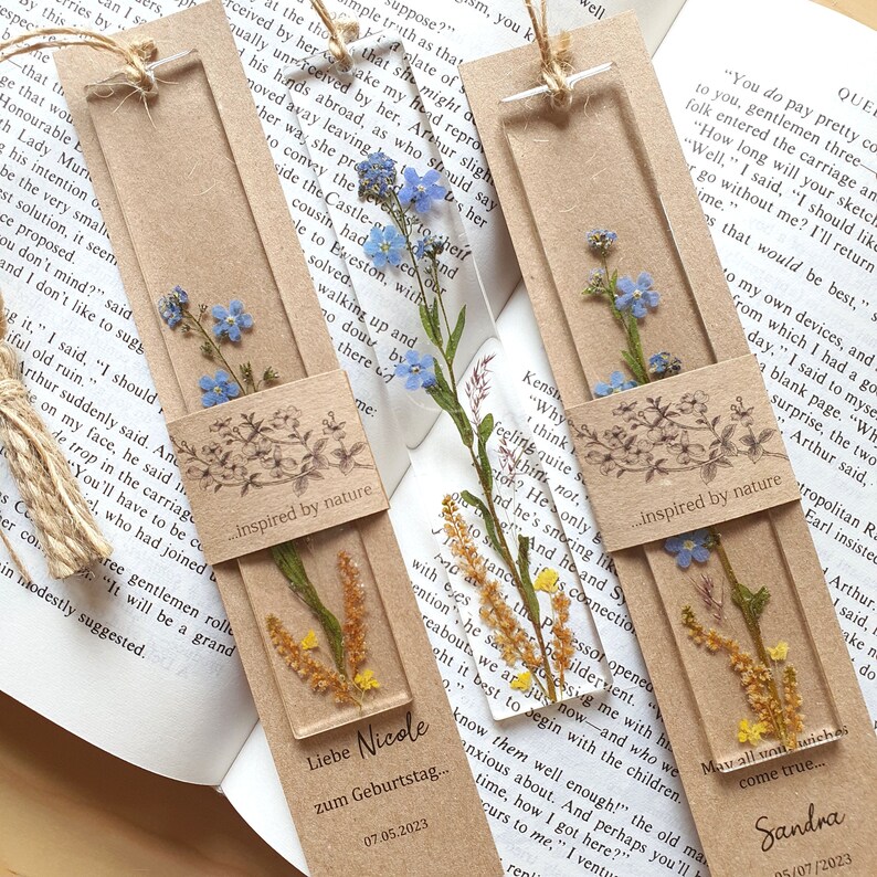 Personalized Resin Bookmark. Forget-me-not Flowers. Graduation - Etsy