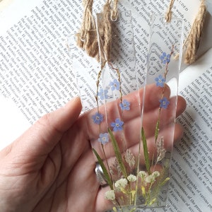 Personalized Resin Bookmark. Forget-me-not Flowers. Graduation Gifts ...