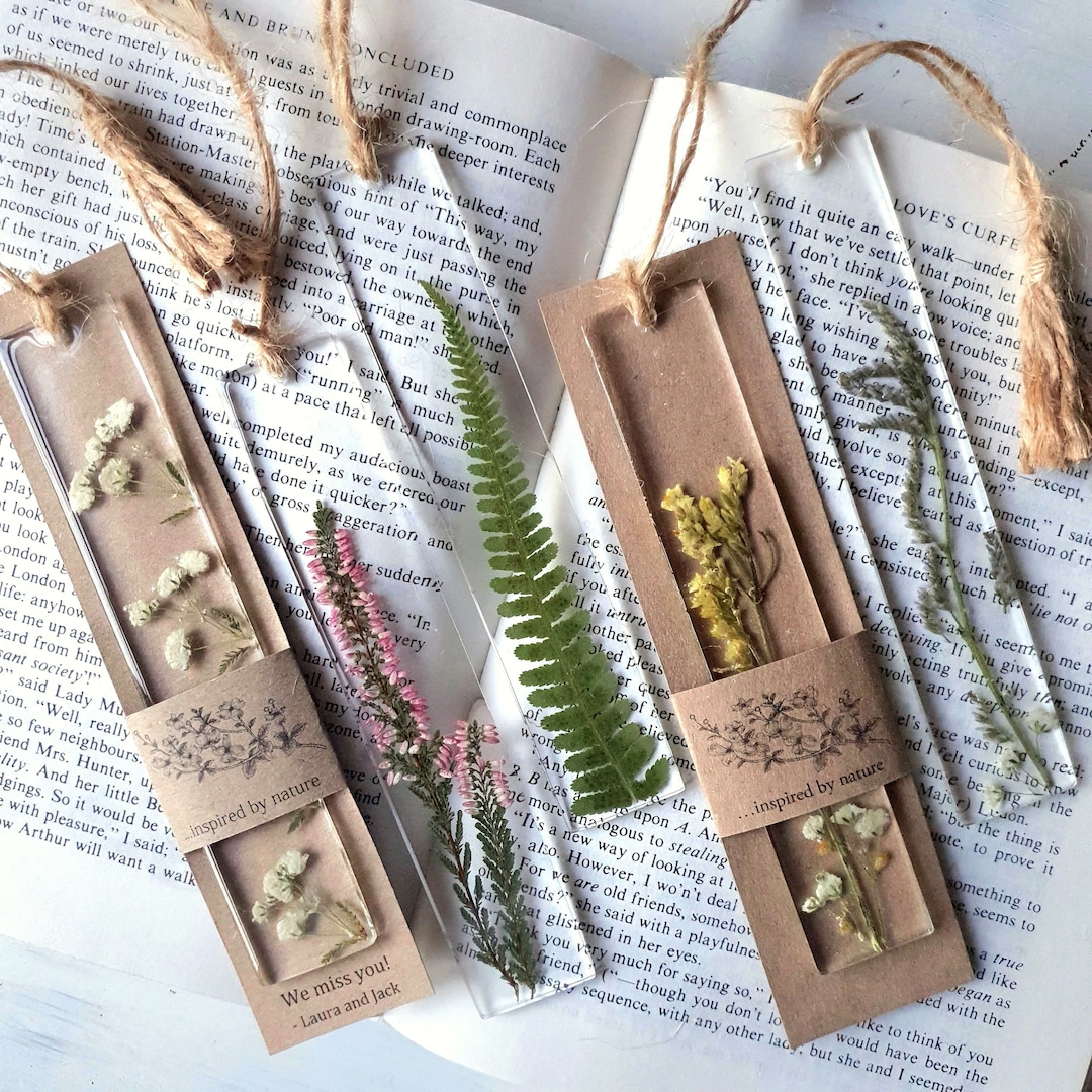 Beautiful Personalized Eco Bookmarks Real Flowers. Gift for Her and for ...