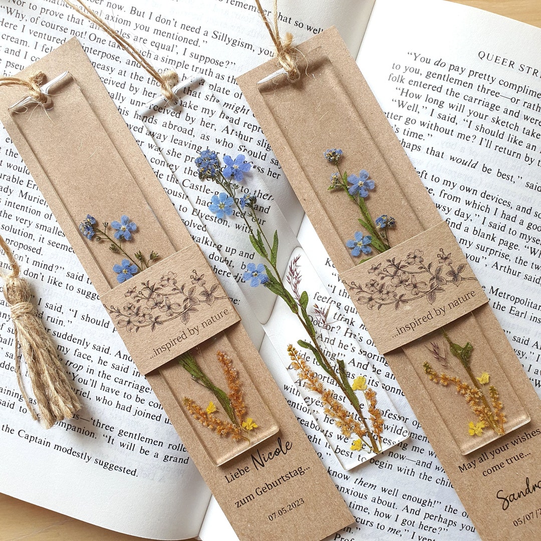 Personalized Resin Bookmark. Forget-me-not Flowers. Graduation - Etsy