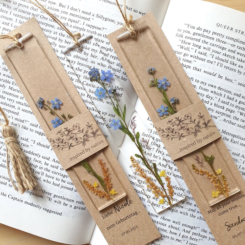 Personalized Resin Bookmark. Forget-me-not Flowers. Graduation - Etsy