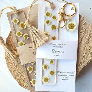 Personalized Floral Resin Bookmark With Keychain. Bridesmaid Gifts ...