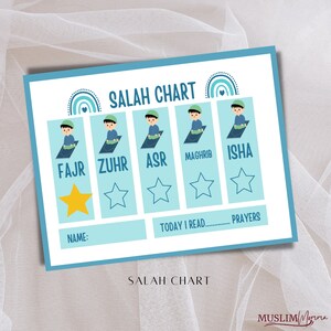Muslim Prayer Chart - Salah Chart - Namaz Chart - Prayer Tracker - Etsy