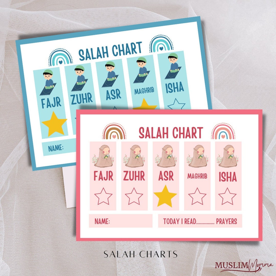 Muslim Prayer Chart - Salah Chart - Namaz Chart - Prayer Tracker - Etsy