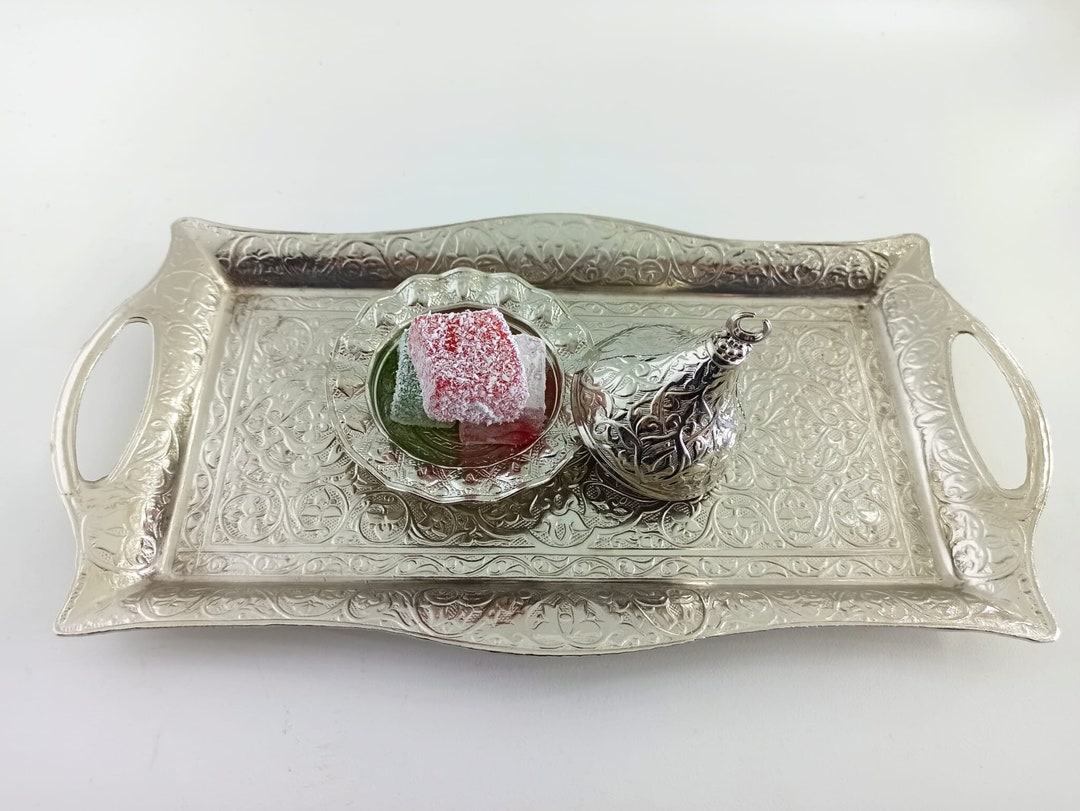 Turkish Delight Holder and Tray Set, Silver Gift Set - Etsy