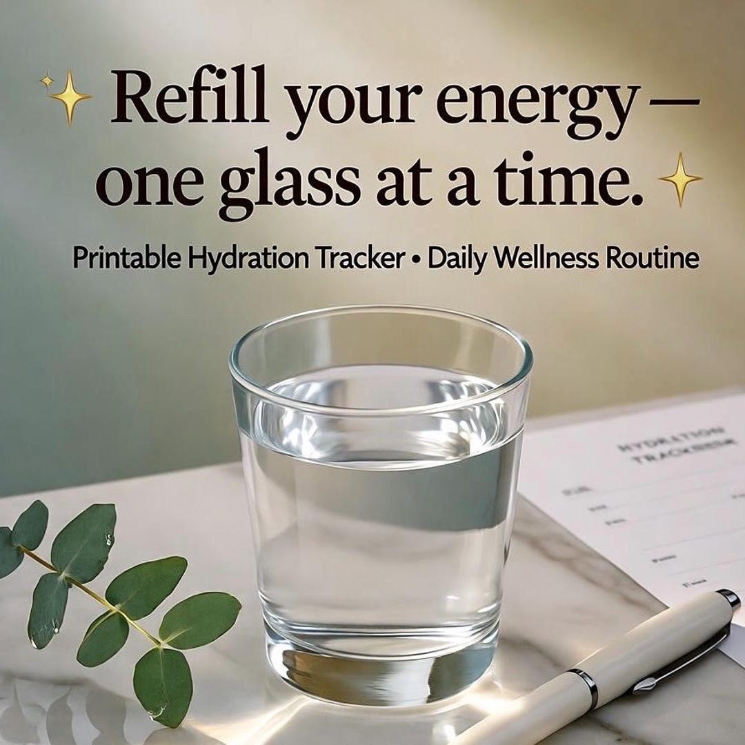 Printable Water Tracker: Daily Hydration Log (PDF) - Etsy