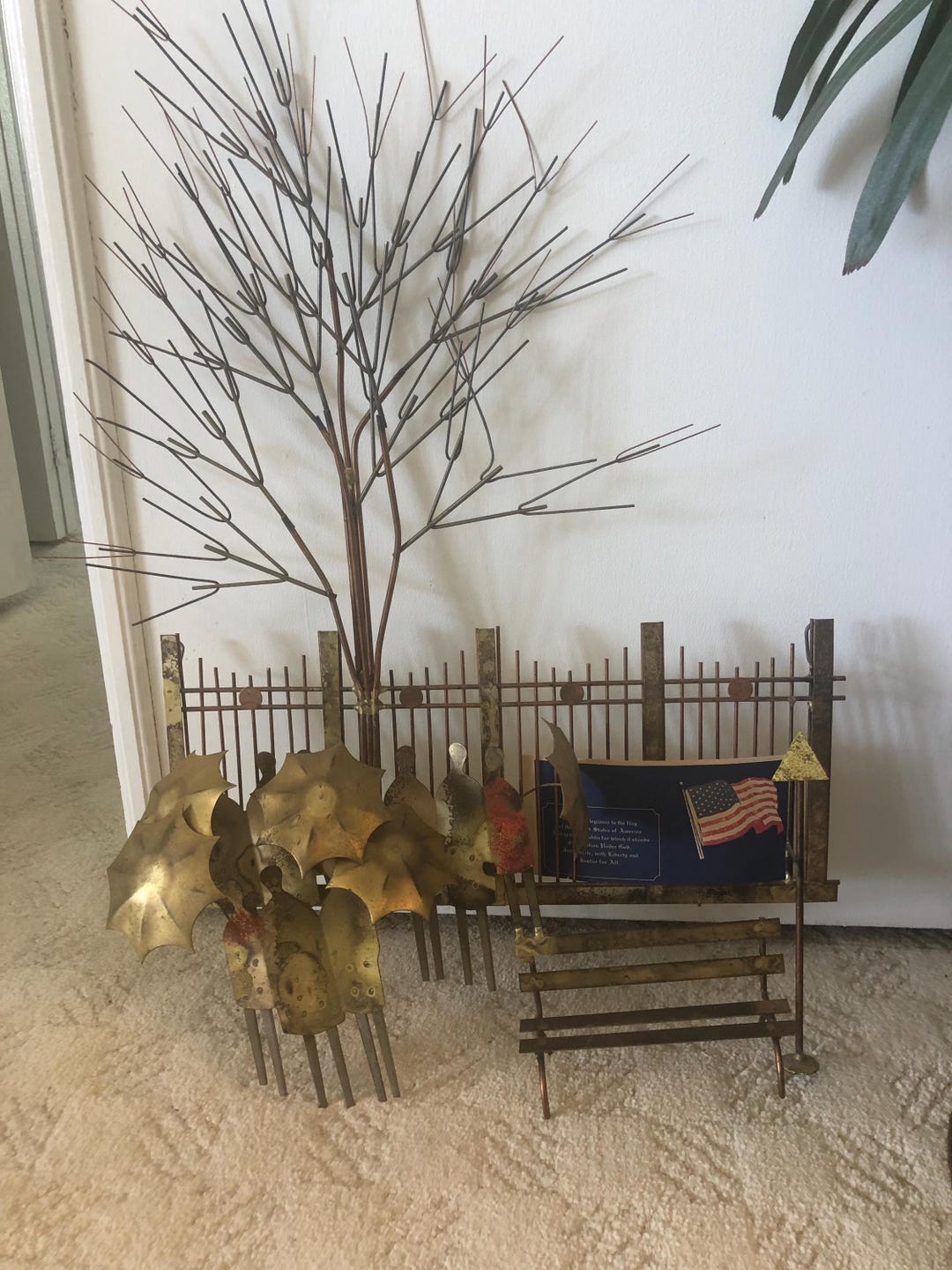 Vintage Artist C Jere Brass Sculpture Wall Art Street Scene - Etsy