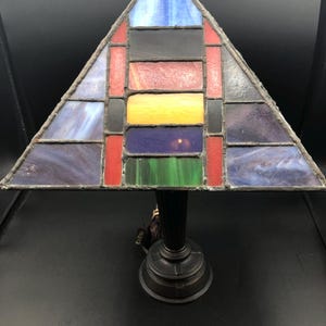 Multi Vibrant Color Stained Glass Lamp - Etsy