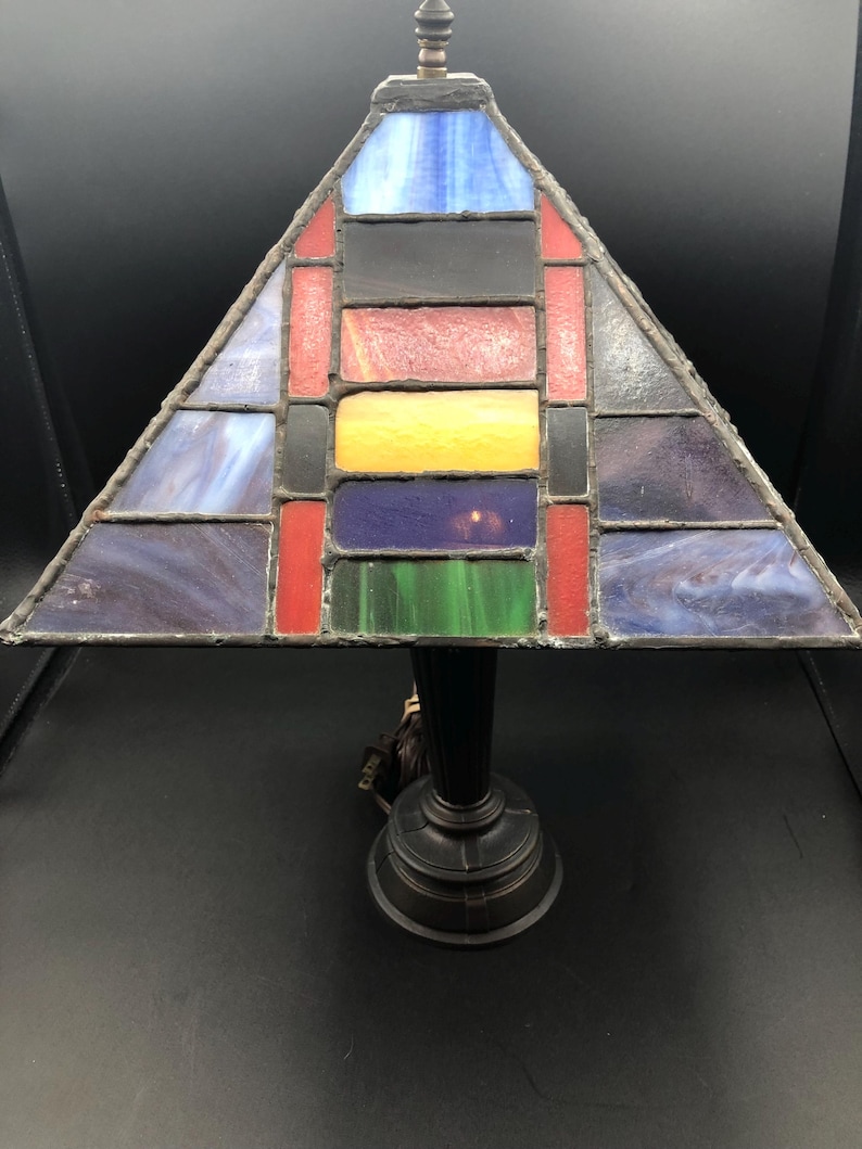Multi Vibrant Color Stained Glass Lamp - Etsy