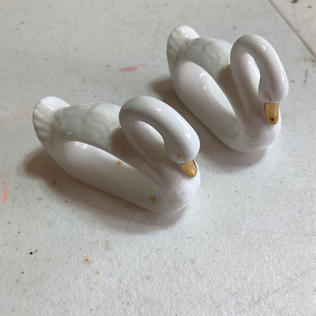 Bone China Swan Napkin Rings Set of 2 - Etsy