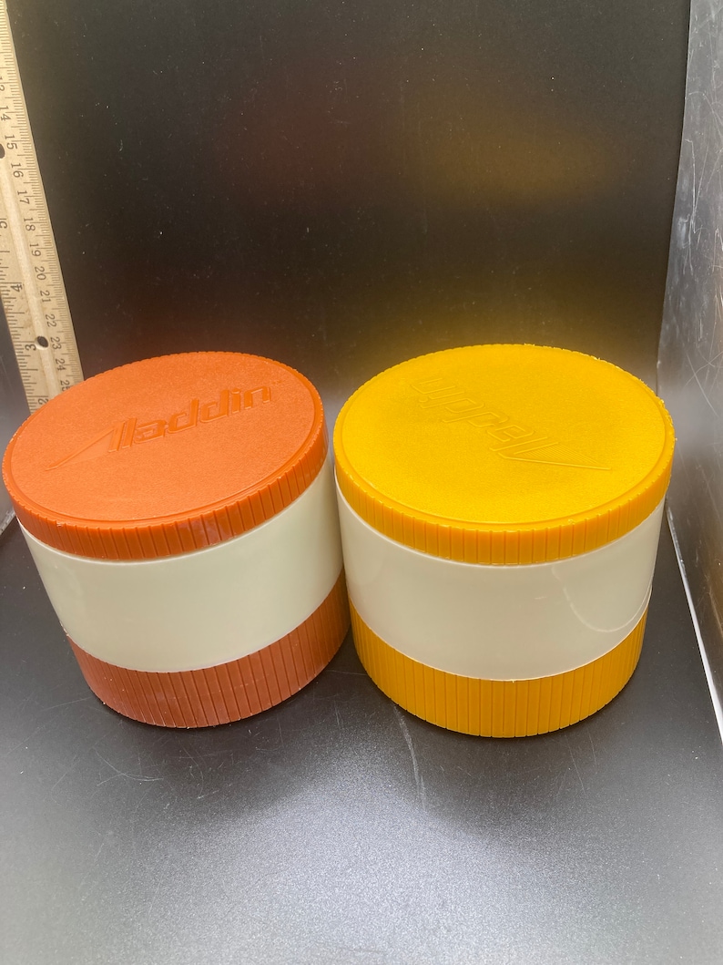 Vintage Aladdin Model 7000 Insulated Thermos Yellow and Orange - Etsy