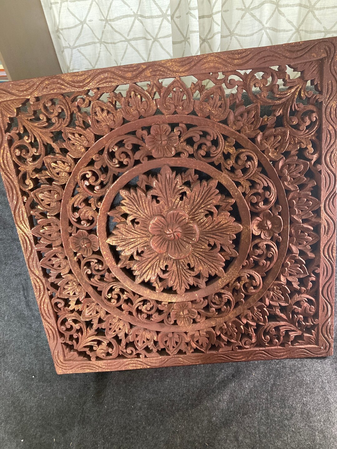 Carved Wood Lotus Wall 24 - Etsy