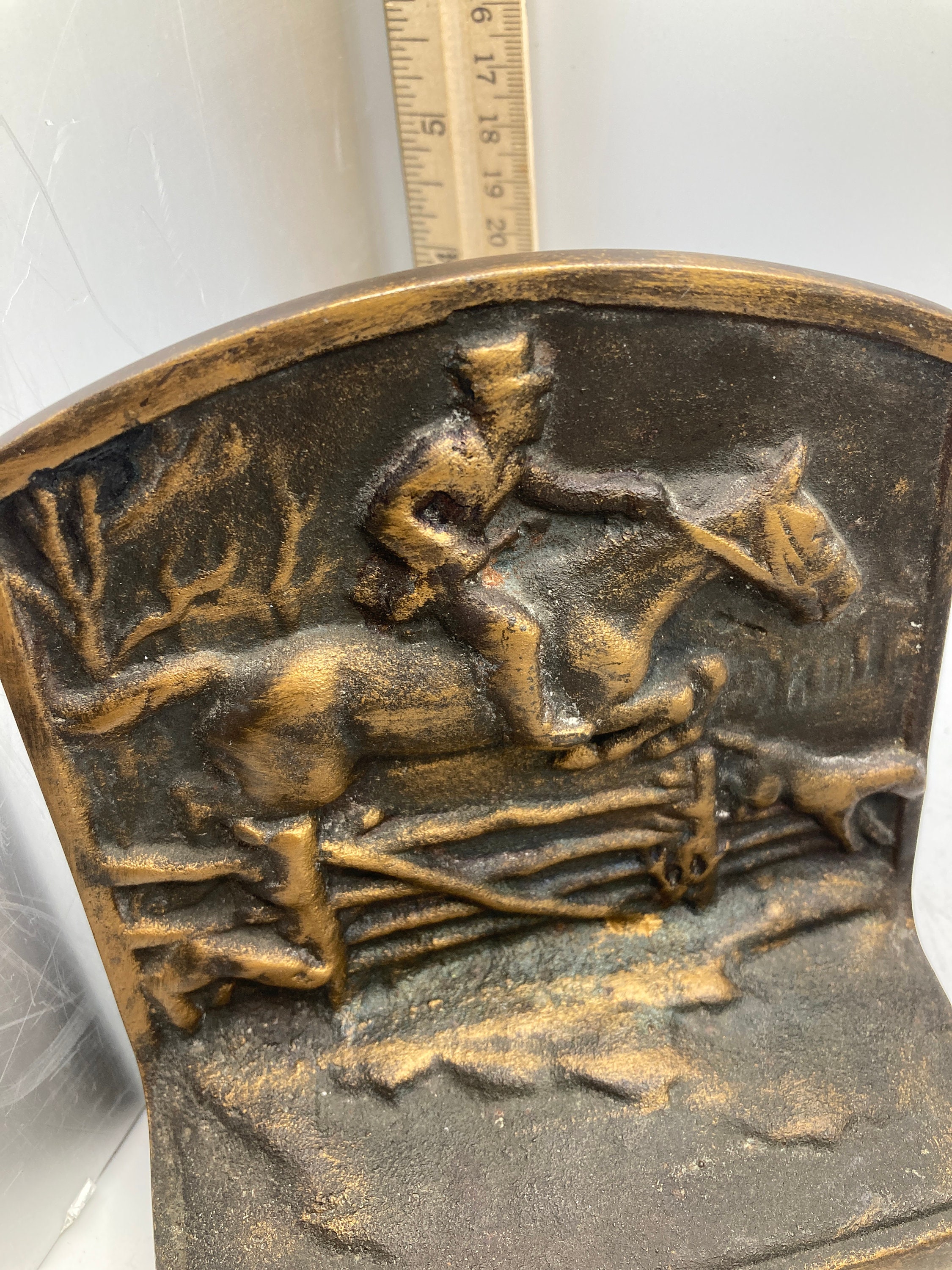 Vintage Cast Hubley Equestrian Horse Jumping Bookends B9 Etsy