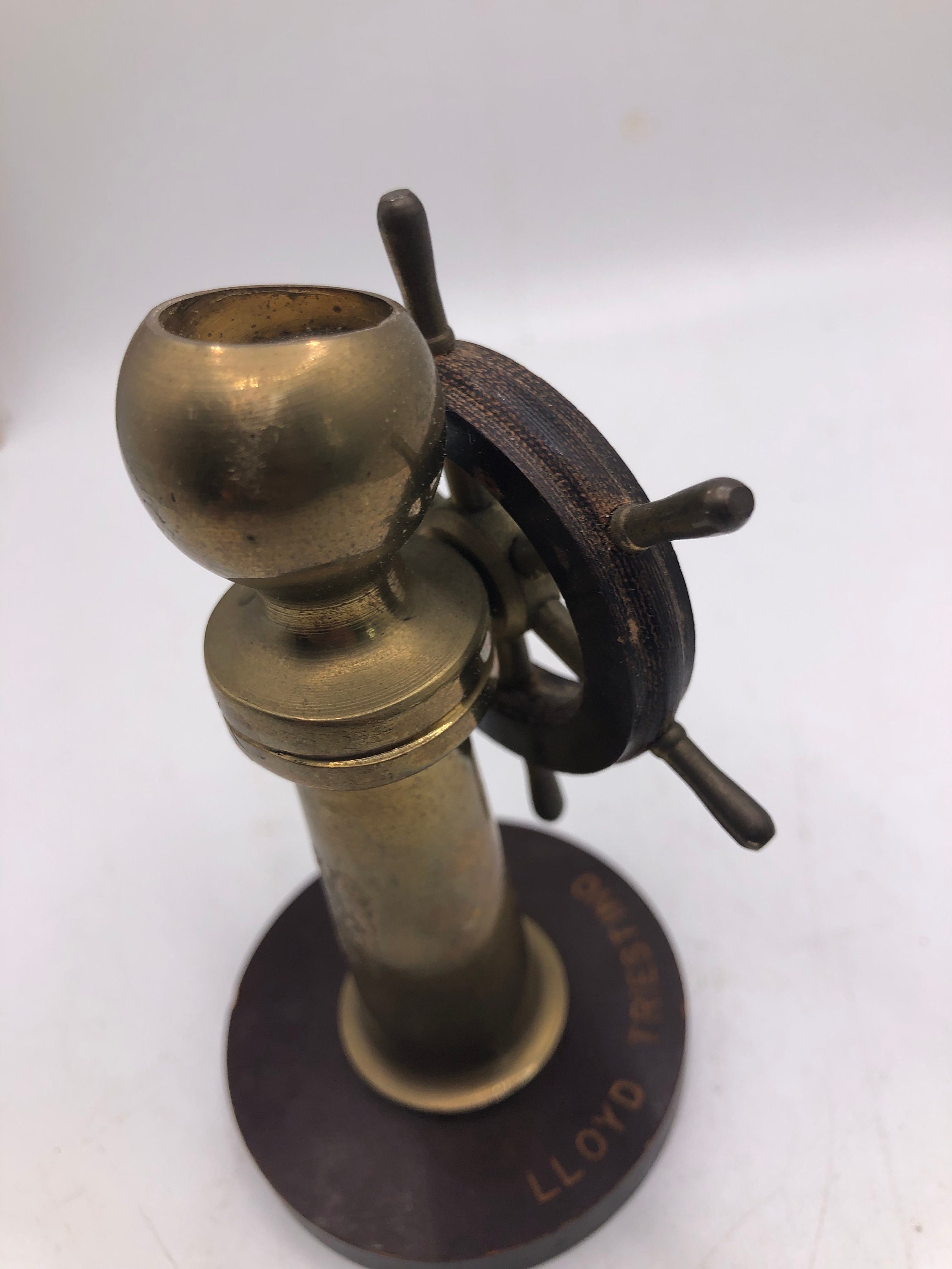 Vintage Wood and Brass Ship Wheel and Compass - Etsy